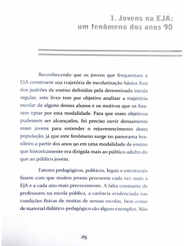 Jovens Na EJA Um Fenmeno Dos Anos 90 O Significado Da Escuta No Ato ...