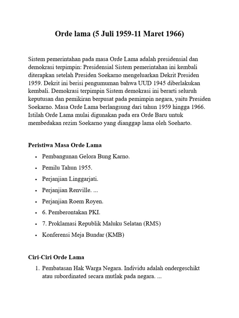 Orde Lama | PDF