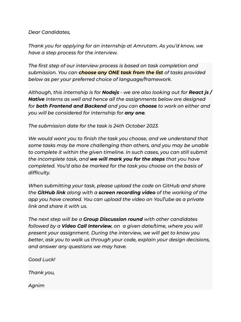 Internshala (Node - React) Developer | PDF