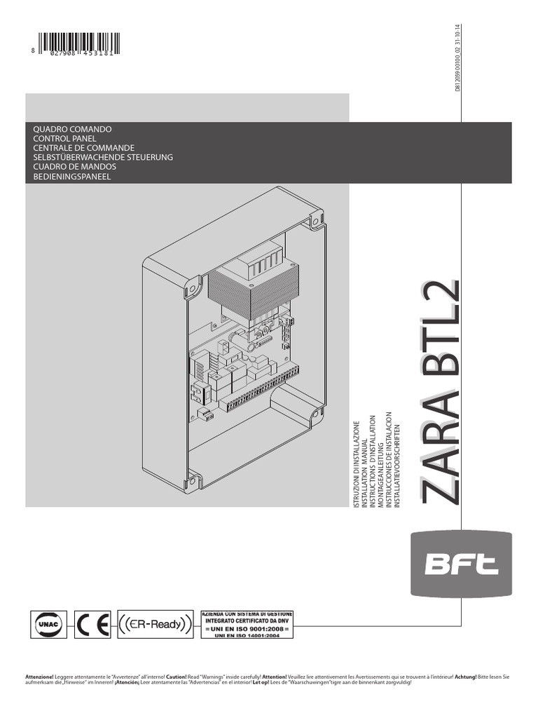 BFT Zara BTL2 24V Manual | PDF
