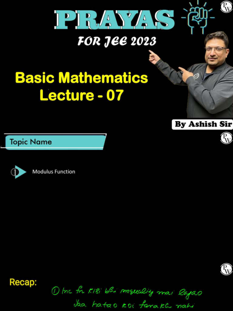 Basic Mathematics 07 - Class Notes | PDF
