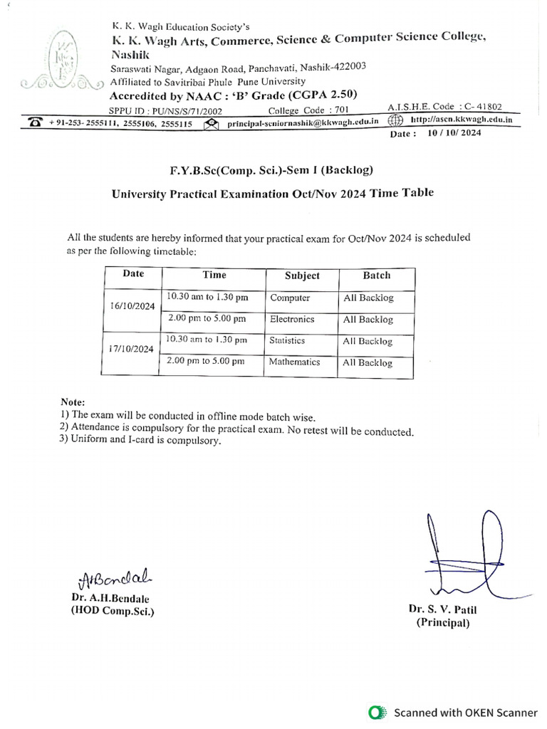 FY Backlog Timetable | PDF