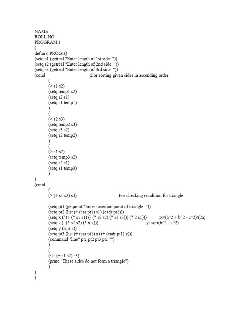 AUTOLISP Sample Programs | PDF