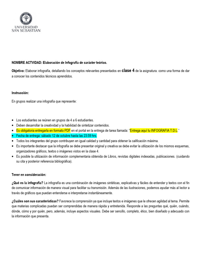 ACTIVIDAD INFOGRAFÍA postitulo TDL 2024 | PDF