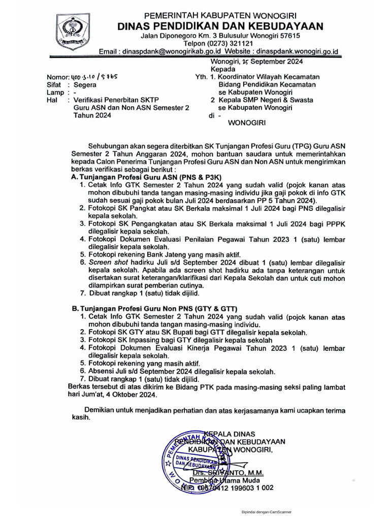 Verifikasi Sktp Smt 2 Tahun 2024 Pdf