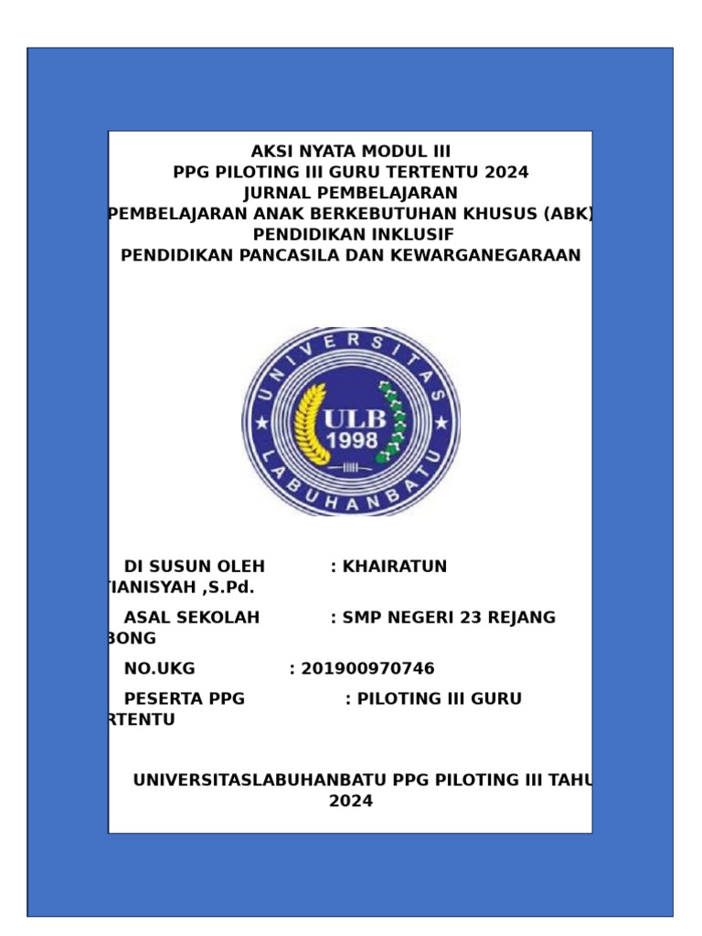 Aksi Nyata - Khairatun Istianisyah Modul Iii Abk | PDF