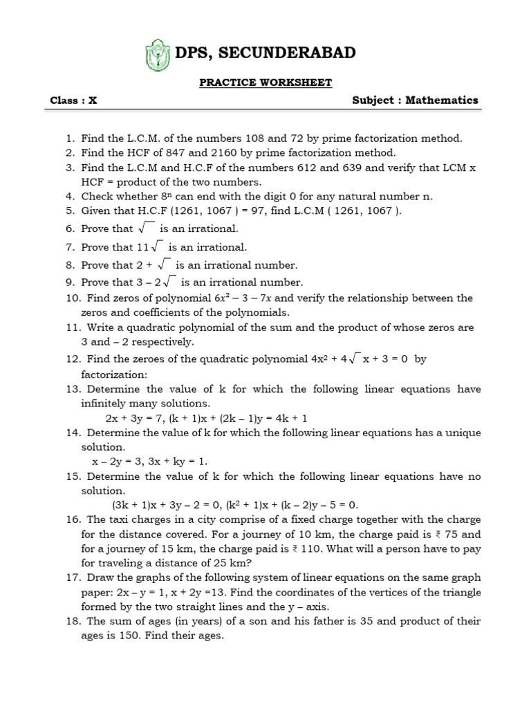Level 2 Math Worksheet | PDF
