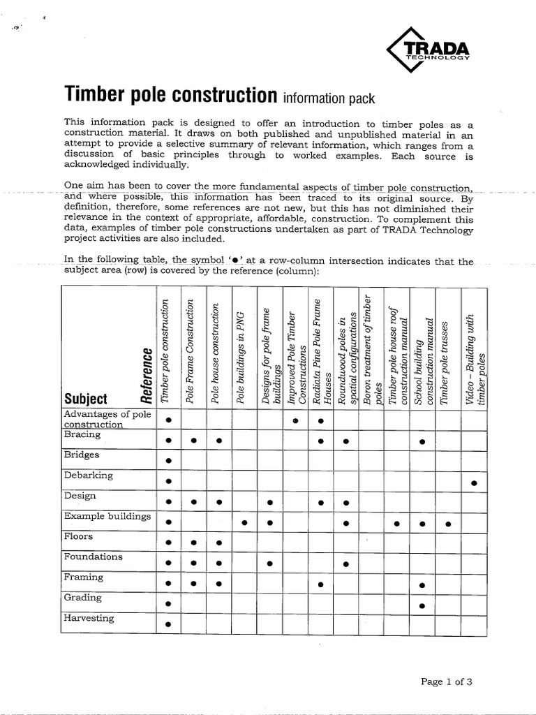 Timber-Pole Construction Information Pack | PDF