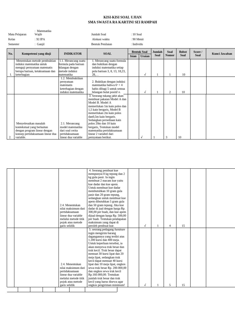 KISOL UAS Ganjil1 | PDF