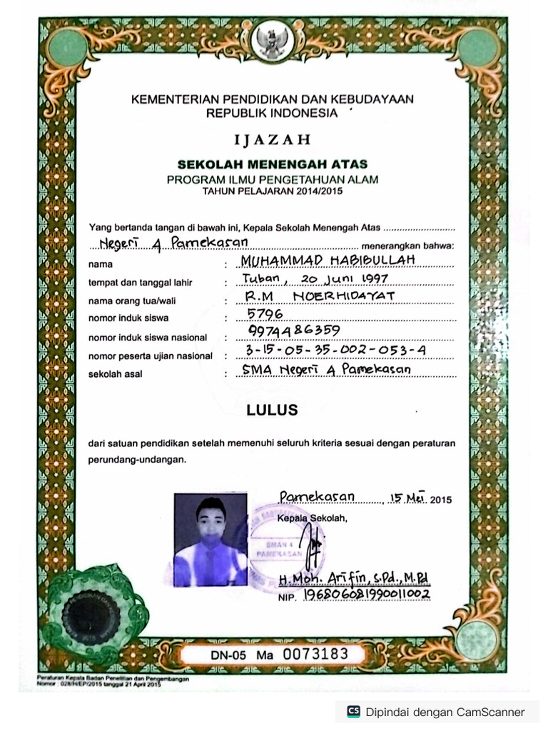 Ijazah Dan Transkrip-1-2 | PDF