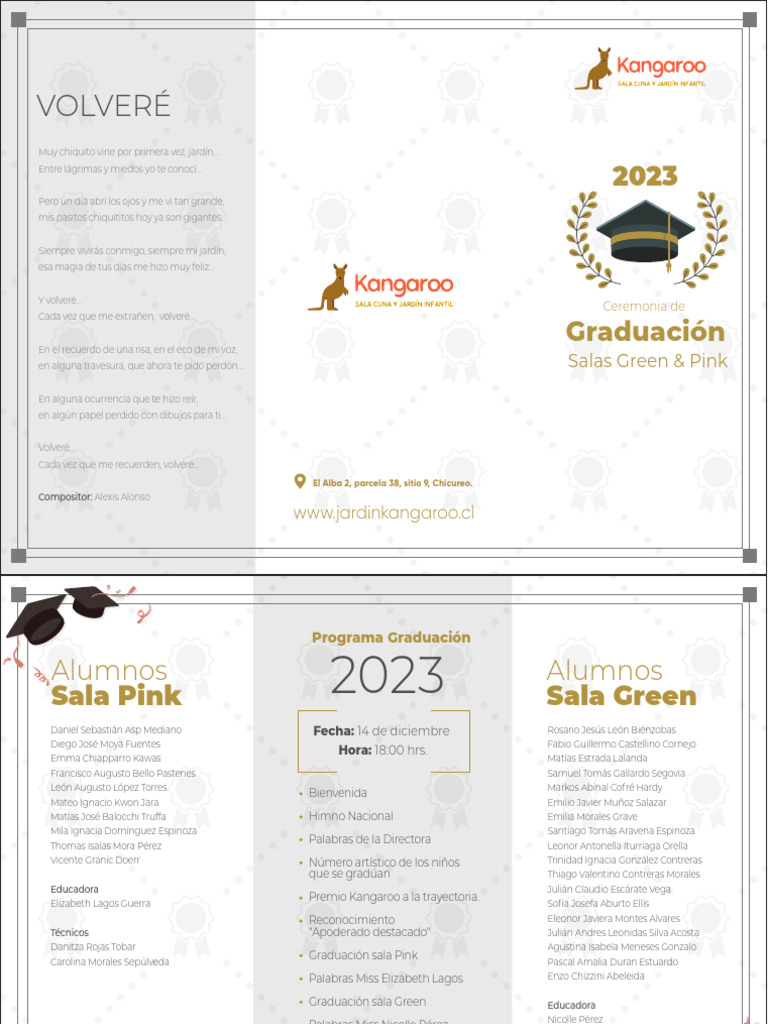 Triptico para La Graduacion | PDF