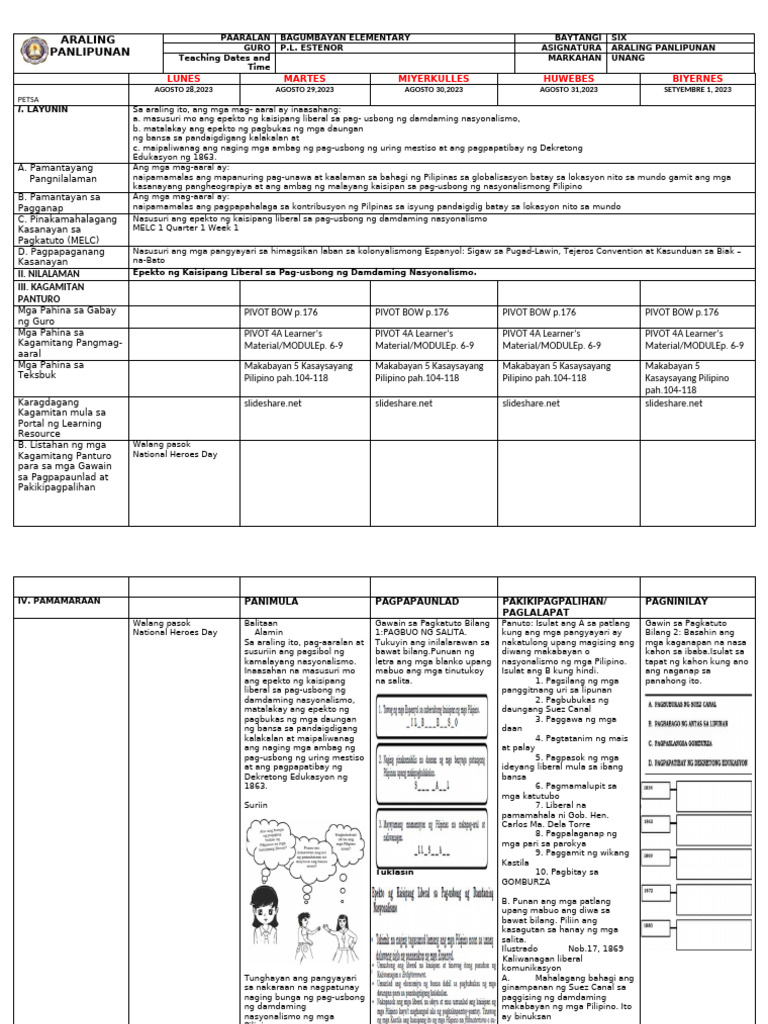 Q1 wk1 Revised | PDF | Philippines