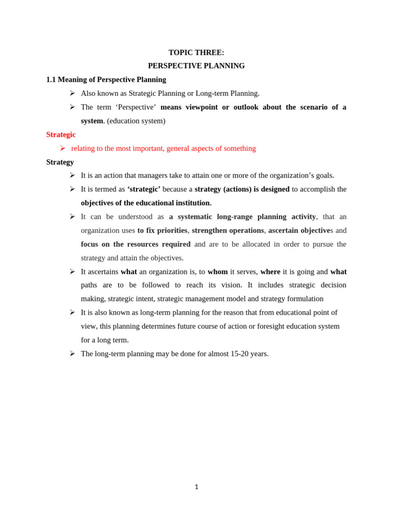Perspective Planning | PDF
