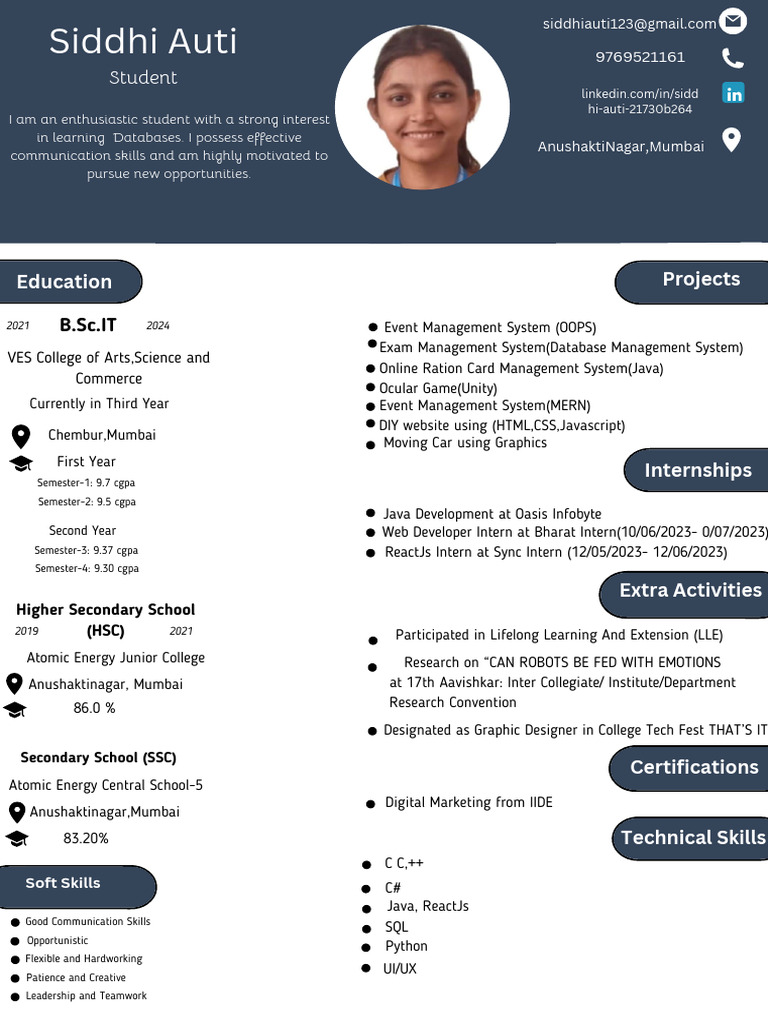 Siddhi Auti (Resume) | PDF