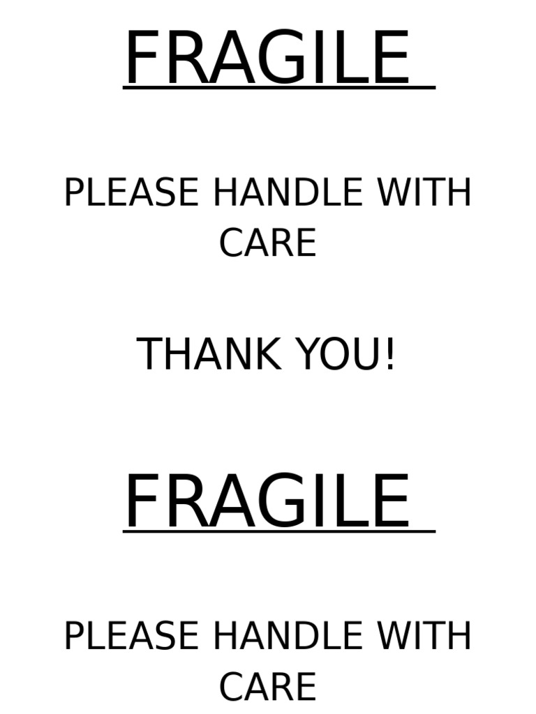 FRAGILE - Large Stickers | PDF