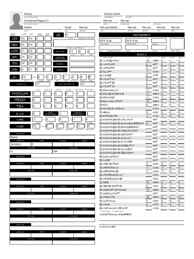 charactersheet (1) | PDF