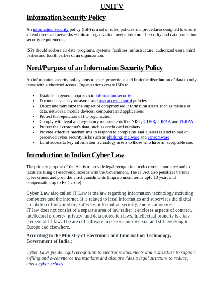 Unit 5 Notes Cyber Security | PDF