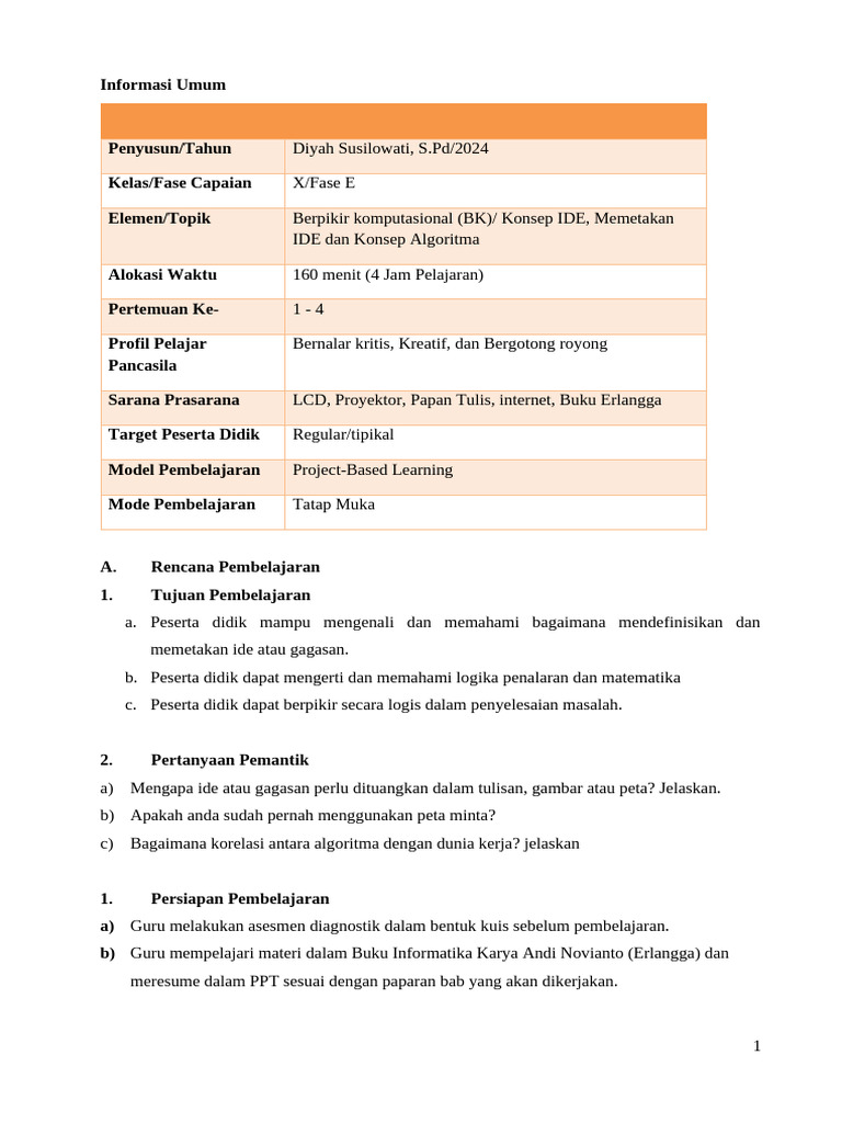 Modul Ajar Informatika 5 | PDF