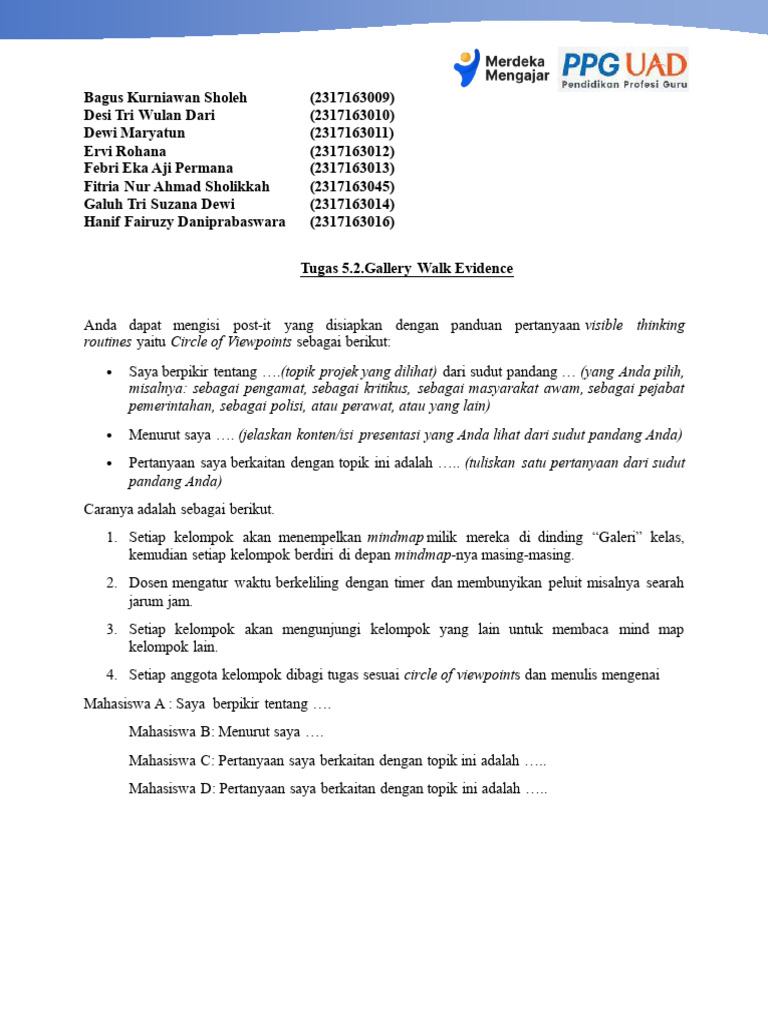 Tugas 5.2.gallery Walk Evidence-1 | PDF