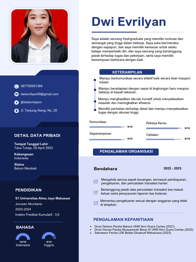 Curriculum Vitae Dwi Evrilyan | PDF