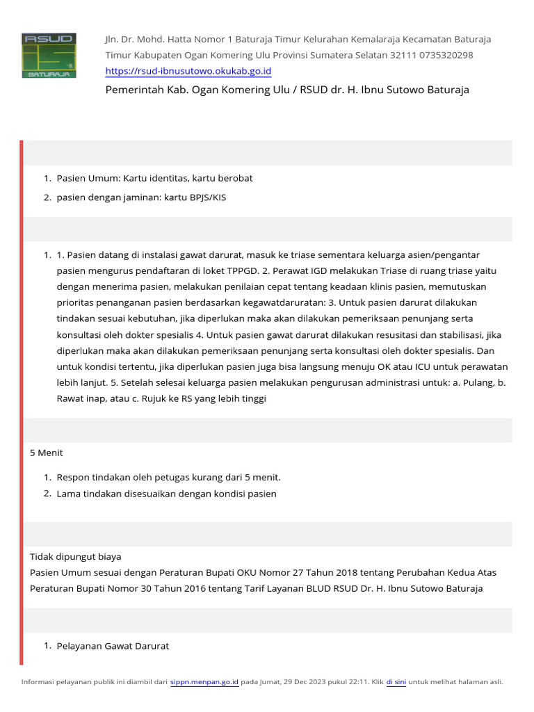 Unduh Standar Pelayanan - Igd | PDF