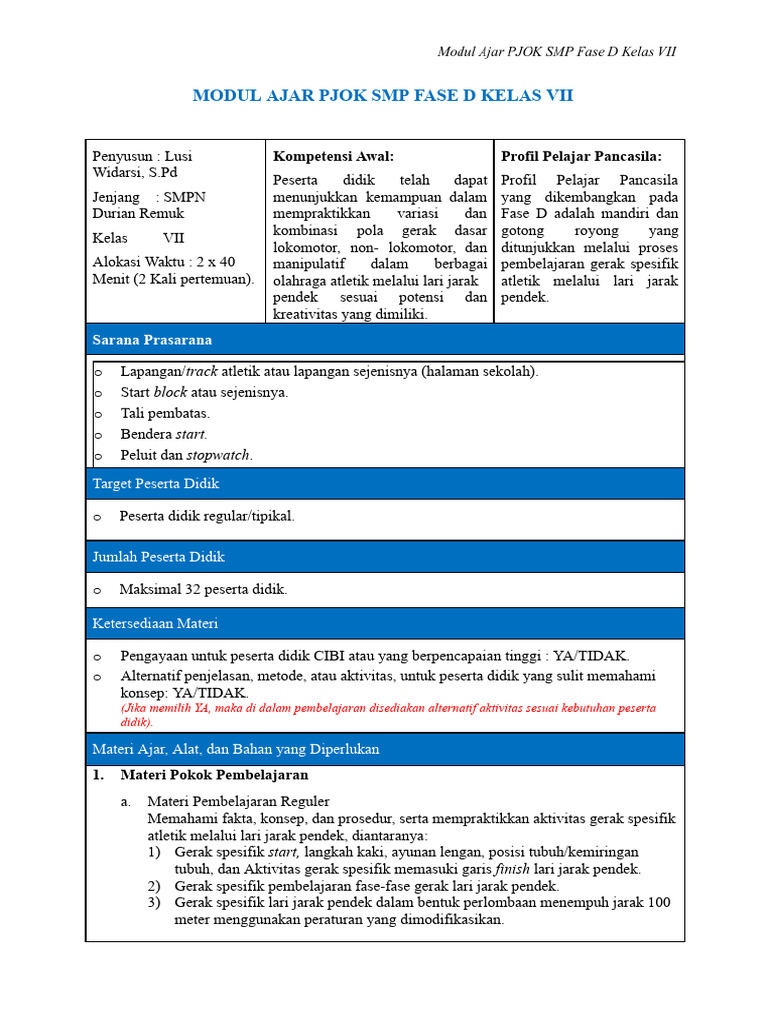 Modul Ajar Lusi | PDF