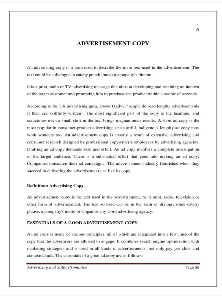 Advertising Copy, Types, Themes | PDF