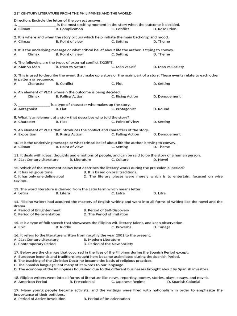 Gem - 21st Century Reviewer - 3rd Grading | PDF | Plot (Narrative) | History
