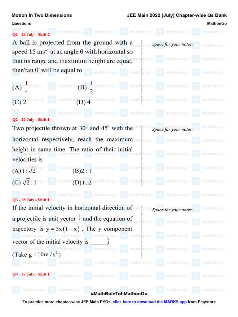 Motion in Two Dimensions-merged | PDF