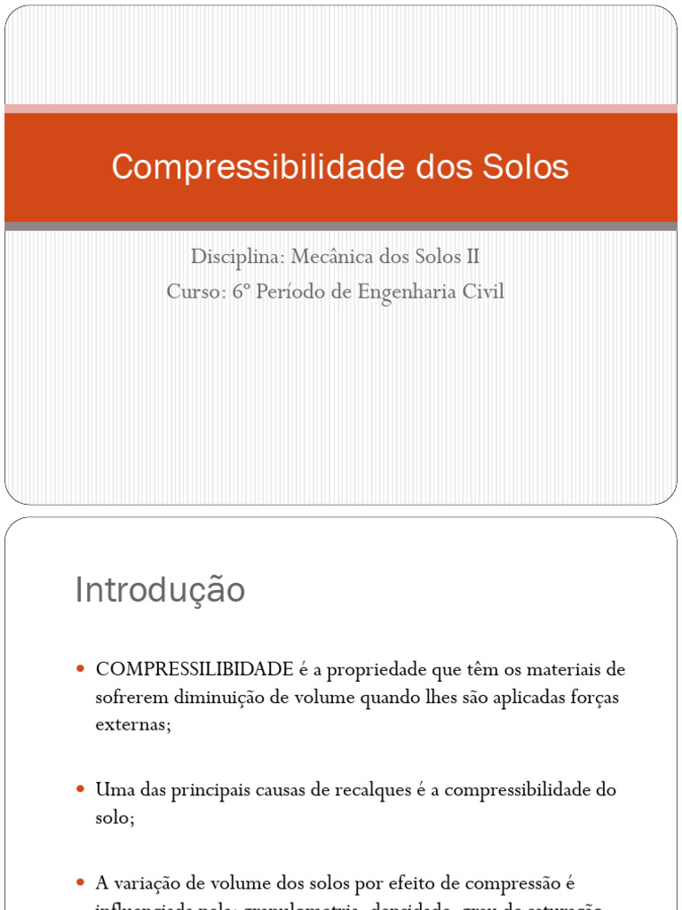 Aula 8 - Compressibilidade Dos Solos | PDF