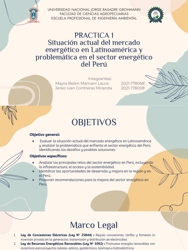 PRACTICA 1 Situación Actual Del Mercado Energético en Latinoamérica y Problemática en El Sector ...