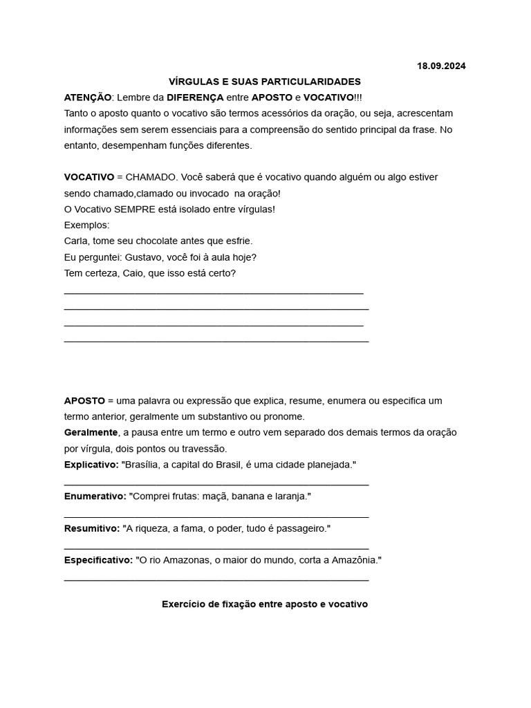 VÍRGULAS | PDF