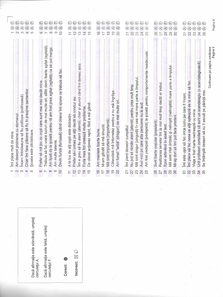 Chestionar MPACI | PDF