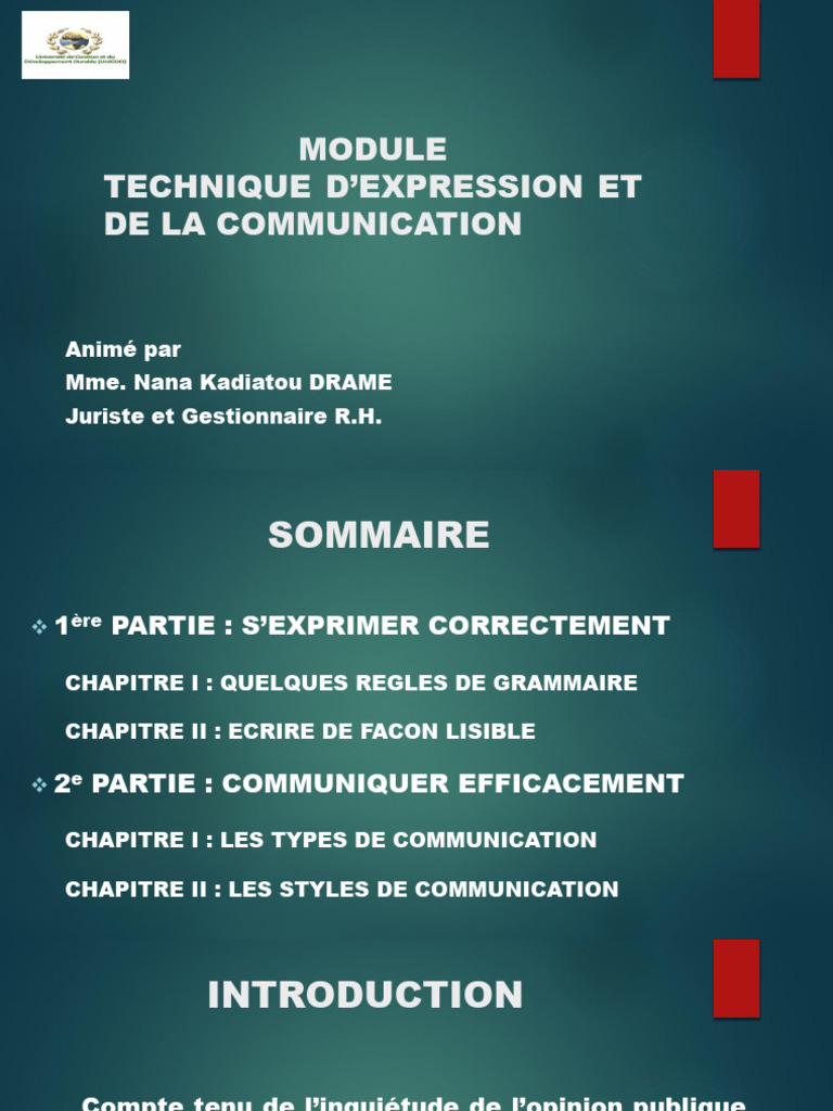 Support Technique D'expression Et de La Communication | PDF