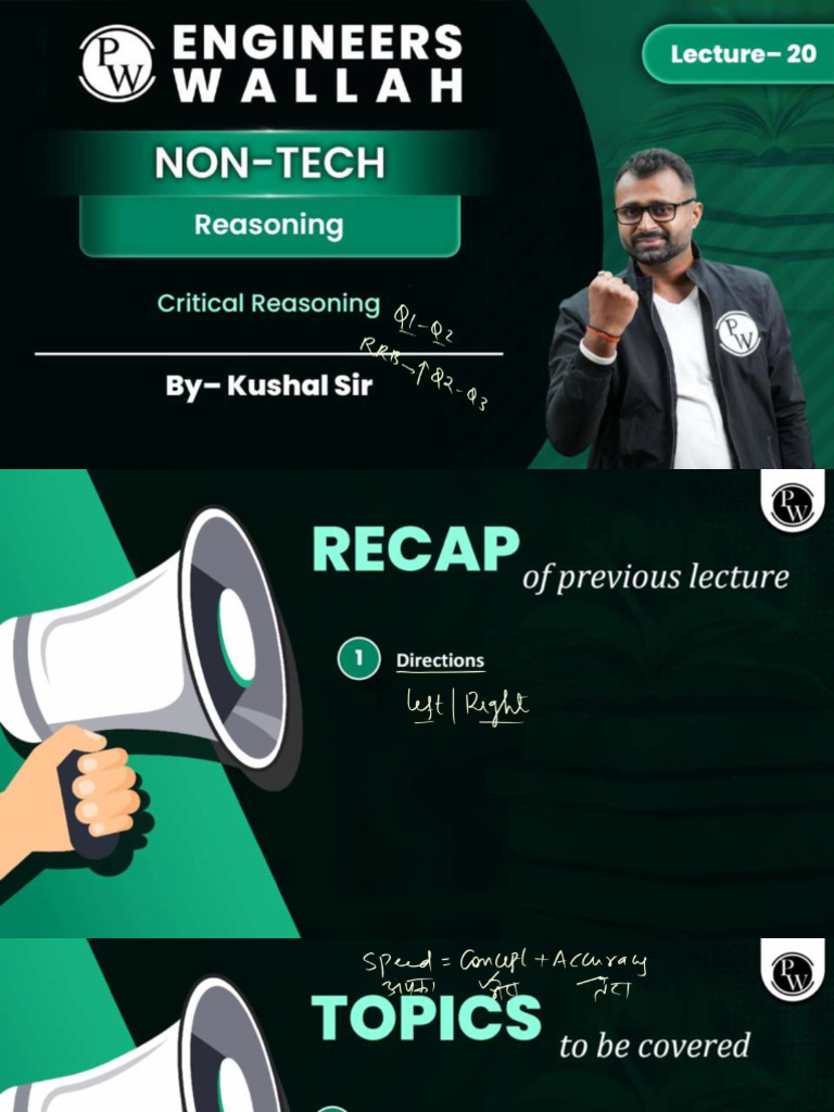 Reasoning 20 - Class Notes | PDF
