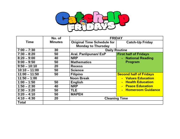 Catch Up Friday | PDF