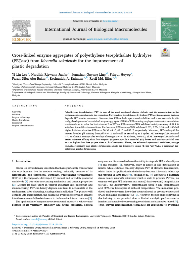 Ideonella Sakaiensis: International Journal of Biological ...