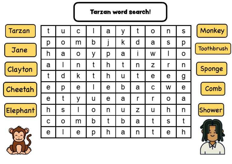 Tarzan Word Search | PDF