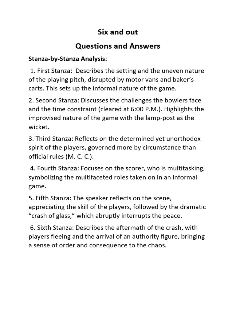 Six and Out | PDF