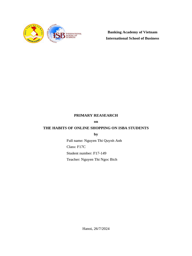 The Habits of Online Shopping in ISBA Students | PDF