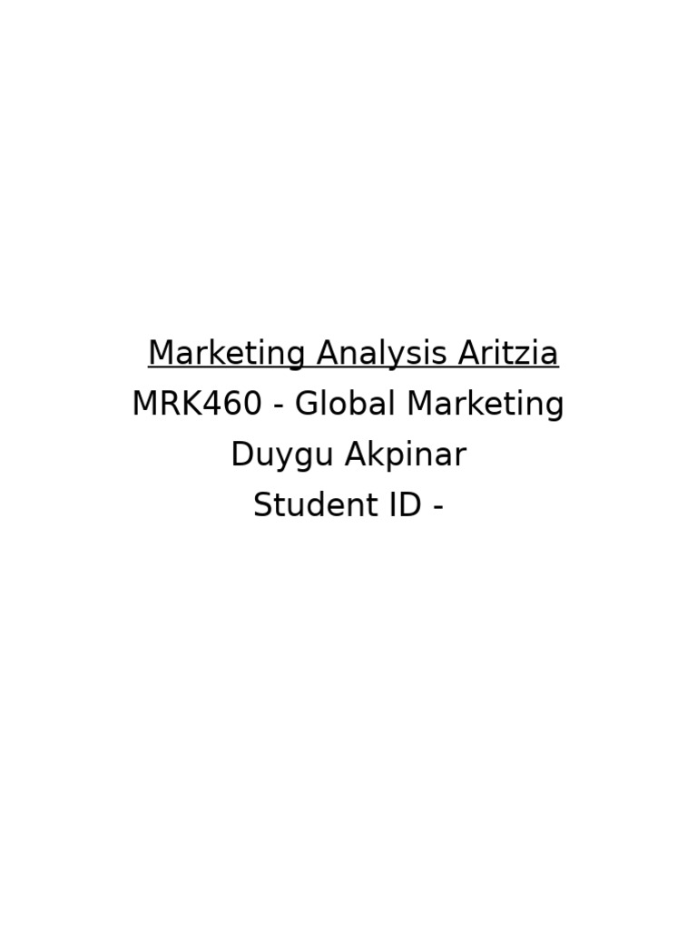Marketing Analysis Aritzia | PDF