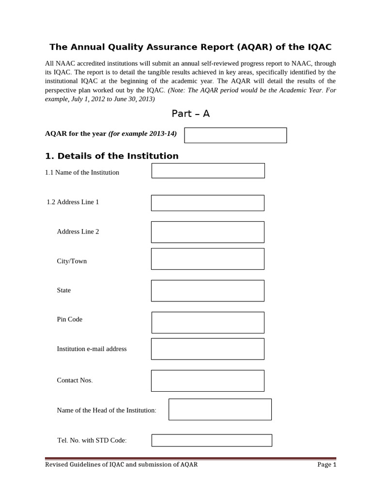 AQAR Format | PDF | Curriculum | Business