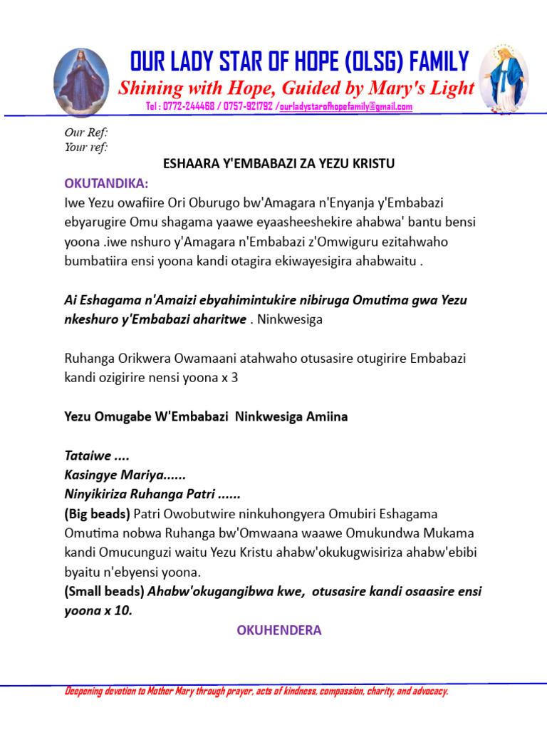 CHAPLET OF DIVINE MERCY IN RUKIGA | PDF