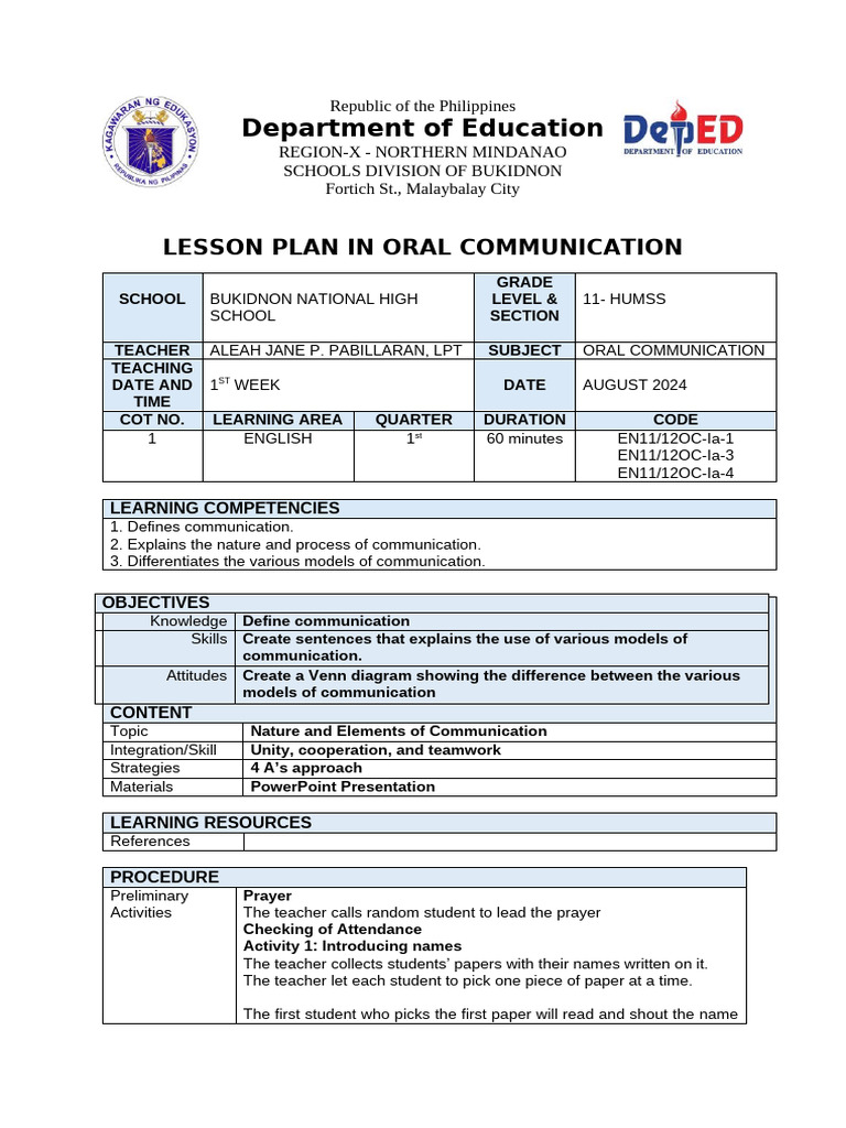LESSON PLAN PLS EDIT | PDF