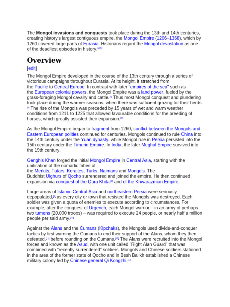 Mongol Invasions and Conquests | PDF | Mongol Empire | History