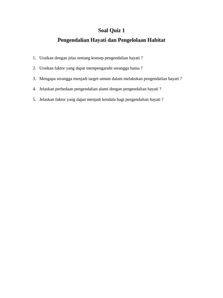 Soal Quiz 1 | PDF