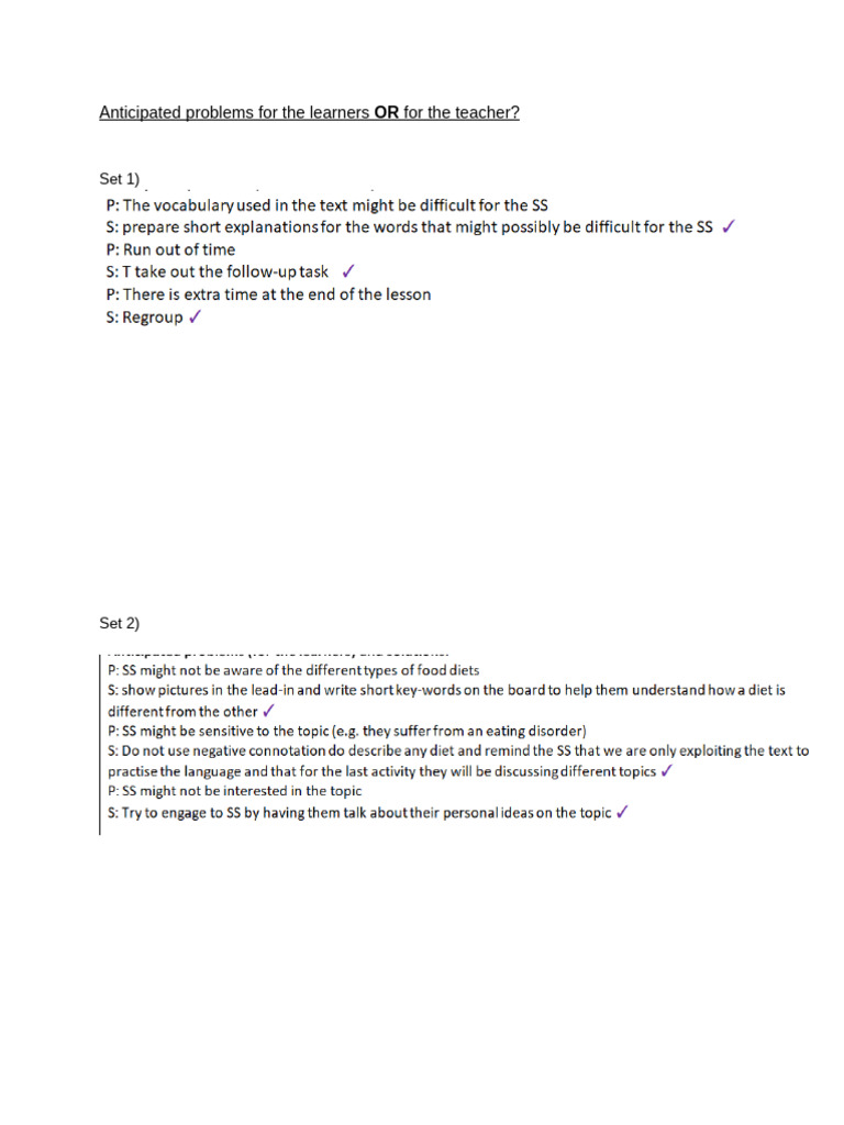 Anticipated Problems For Teacher and Students - Solutions | PDF
