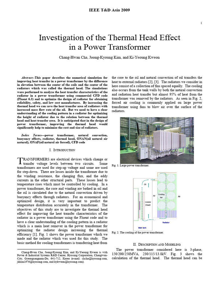 Investigation of The Thermal Head Effect in A Power Transformer | PDF