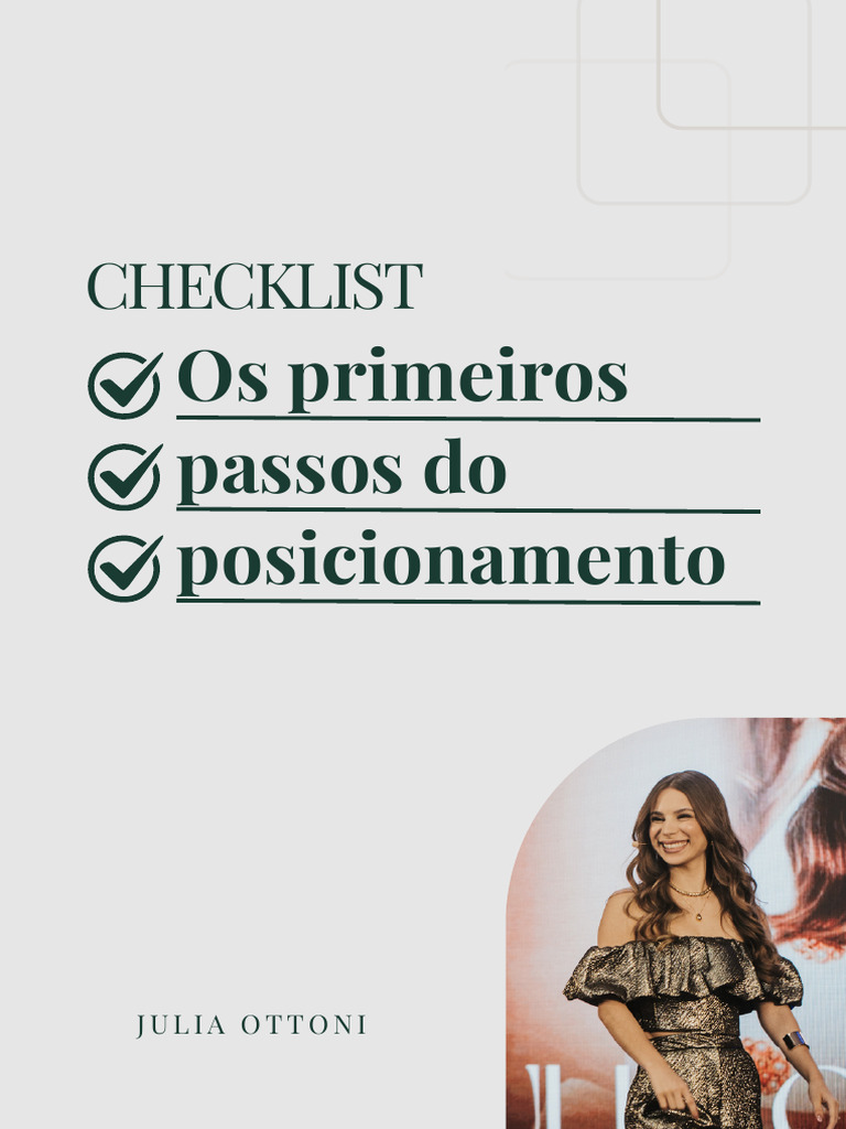 Checklist Os Primeiros Passos Do Posicionamento - Julia Ottoni | PDF