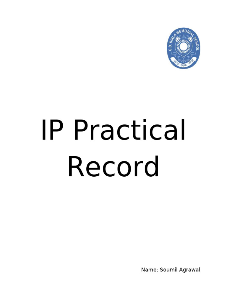 IP Practical Record | PDF
